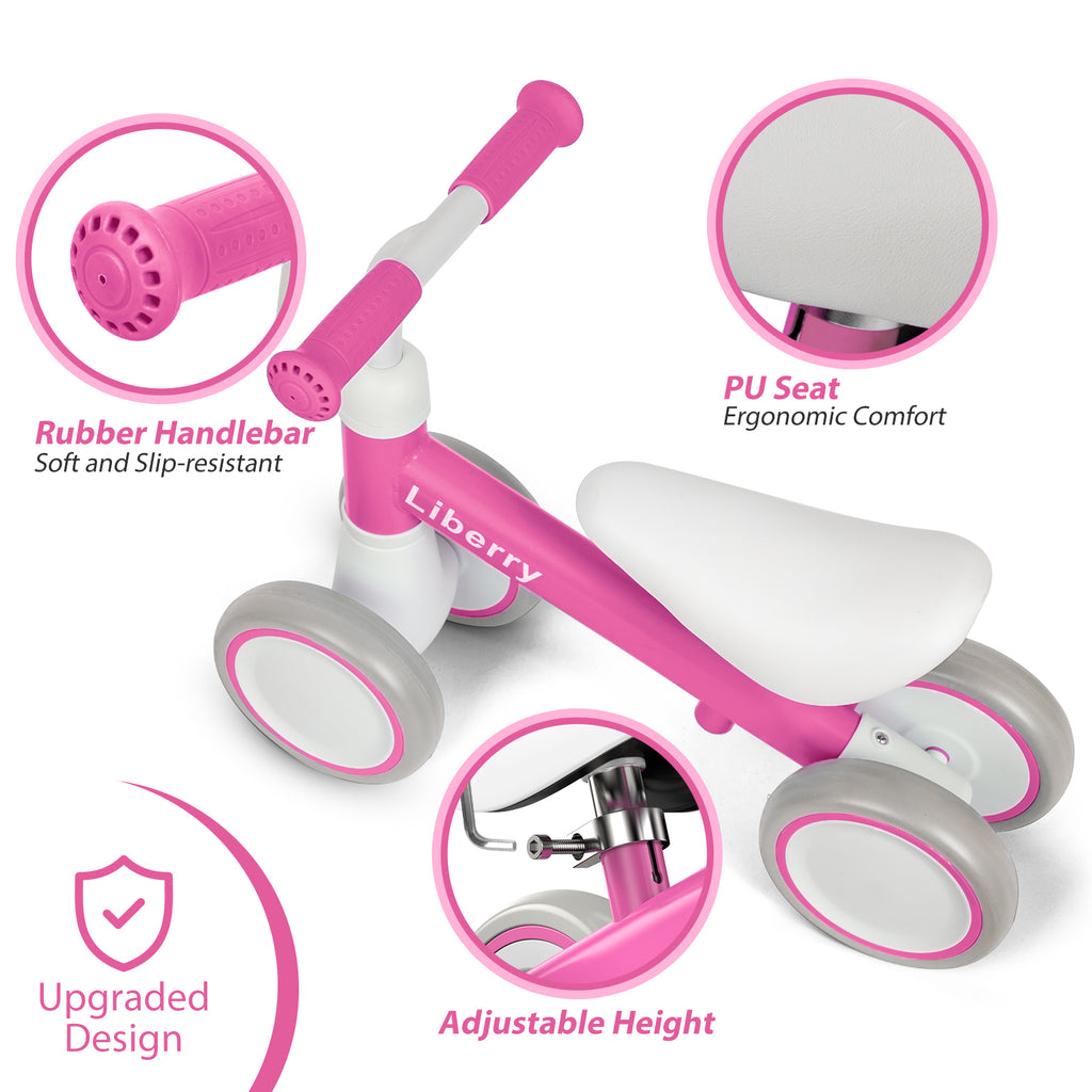 Liberry baby balance bike for 1 year old boys girls, 4 wheels toddler balance bike with ...